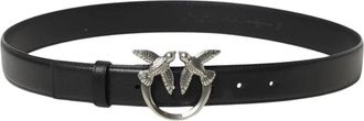 Pinko Pinko, Femme, Accessoires, Noir, Taille: L Ceinture en cuir avec boucle oiseau