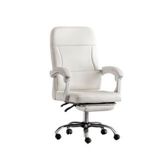 Generic Ergonomischer B&uuml;rostuhl, h&ouml;henverstellbarer Computerstuhl, mit Pedalen, kann 150 kg tragen, geeignet for das Heimb&uuml;ro(White)