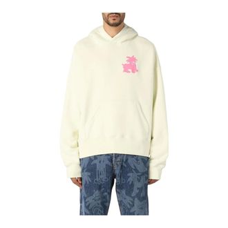 Palm Angels Homme, Sweatshirts et sweats à capuche, Beige, Taille: XL Oversized Sweat à capuche