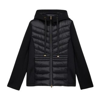 Oltre Leichte Daunenjacke mit Scuba-Details - - Jackets - Damen - Schwarzk - 4XL