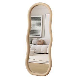 Generic Spiegel Standspiegel Ganzk&ouml;rperspiegel Verzerrungsfreie Reflexion f&uuml;r Badezimmer Flur Schlafzimmer Wohnzimmer(Latte,50x150 cm)