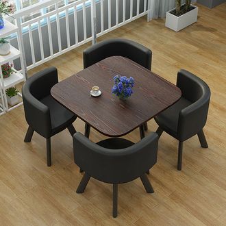 Generic 5-teiliges K&uuml;chen-Esszimmer-Set, runder Fr&uuml;hst&uuml;ckstisch mit 4 St&uuml;hlen, runder Konferenztisch f&uuml;r K&uuml;che/Esszimmer