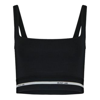 Helmut Lang Femme, Tops, Noir, Taille: 36 FR Top Tendance avec Détails Iconiques du Logo