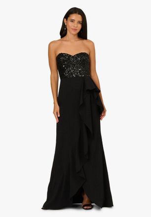 Adrianna Papell Abendkleid Strapless Bead Mesh Dress Umwerfendes, tr&auml;gerloses R&uuml;schenkleid