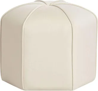 Beliani Beliani - Pouf Rond de Chambre Salon Moderne Repose-Pieds en Velours Beige Clair Wishek