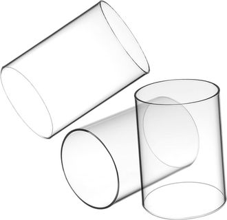 TOPBATHY 3st&uuml;cke Transparenter Glas-kerzenhalter F&uuml;r Stabkerzen Zylindrisches Design Windbest&auml;ndig Geeignet F&uuml;r Verschiedene Kerzen Heimdekoration Klarer Zylin