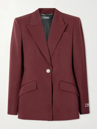 Versace Blazer En Laine M&eacute;lang&eacute;e Informal - Bordeaux