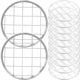 Garneck Wiederverwendbares Blumengitter 12 St&uuml;ck aus Eisen mit Netz 70mm f&uuml;r Vasen und Blumenarrangements im Garten und Zuhause