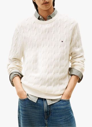 Tommy Hilfiger Pull col rond en laine m&eacute;lang&eacute;e