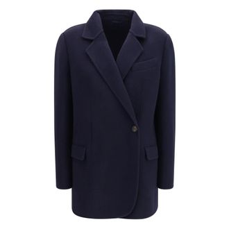 Brunello Cucinelli Einknopf-Sakko aus Wolle und Kaschmir - - Jackets - Damen - Blau - M