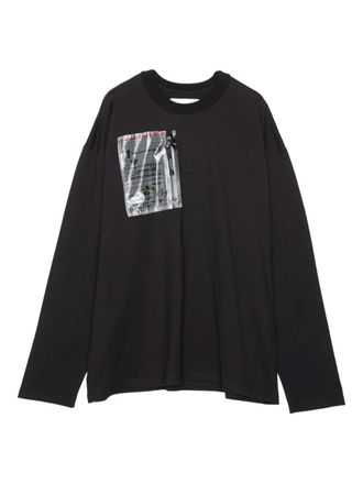 Yoshiokubo t-shirt zippé à manches longues - Noir