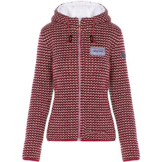 Almgwand Almgwand W M&uuml;nsterh&ouml;he Rot - Trendige warme Damen Strickfleece Jacke, Gr&ouml;&szlig;e 38 - Farbe Red - Beige
