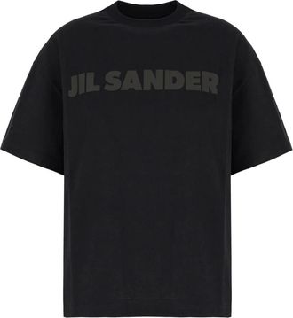 Jil Sander Femme, Tops, Noir, Taille: 40 FR Logo T-Shirt