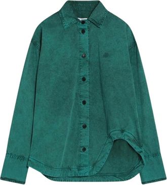 The Attico Femme, Vestes, Vert, Taille: 36 FR Overshirt Effet D&eacute;lav&eacute;