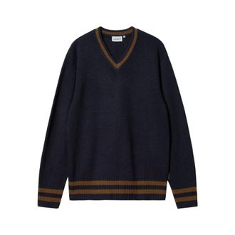 Carhartt Work in Progress Homme, Pulls, Bleu, Taille: XL Maille &agrave; col en V