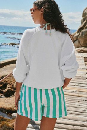 Next Sweater Leichtes Sweatshirt mit Waffelstruktur und Spitze (1-tlg)