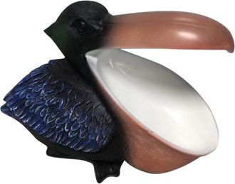 TOPBATHY Resin Toucan Statue mit Schl&uuml;sselhalter und Aufbewahrungsfach Dekorative Dekofigur f&uuml;r Schreibtisch und B&uuml;ro Vielseitiger Organizer f&uuml;r Schmuck und Kl