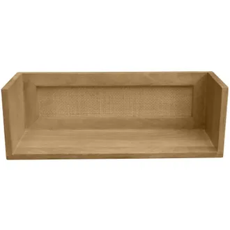 Miliboo Miliboo - tagère tablette murale en bois manguier massif et cannage rotin L60 cm acange