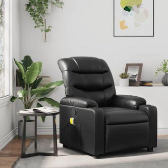 vidaXL Fauteuil de massage inclinable Noir Similicuir