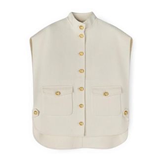 Motivi &Auml;rmelloser Cape aus Wollmischung - - Jackets - Damen - Beige - L
