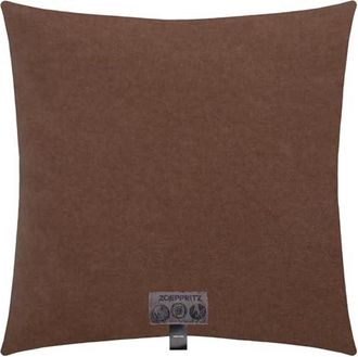 Zoeppritz Soft-Fleece-Kissenbezug - Polarfleece-Kissenbezug mit H&auml;kelstich - Flauschige Kissenh&uuml;lle - 40x40 cm - 840 Smoke - von zoeppritz since 1828, 702291-84