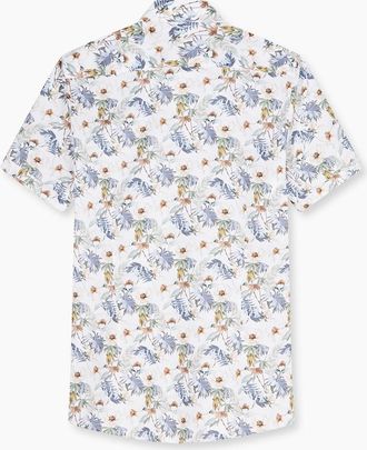 Olymp Level Five, Body Fit, Kurzarmhemd mit floralem Print in