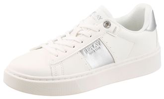 Replay Plateausneaker REPLAY, Damen, Gr. 38, wei&szlig;, silberfarben, Lederimitat, Glitzer, metallic, Schuhe Plateausneaker, Halbschuh, Trend-Sneaker, Schn&uuml;rschuh