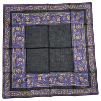 Celine Foulard en soie Pre-owned - Femme - Pre-owned - Violet - Taille: ONE Size