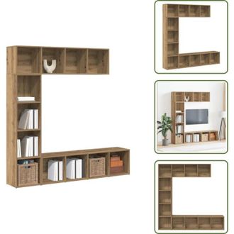 vidaXL Vidaxl - Buchschr&auml;nke 3 St&uuml;ck Artisan Eiche Holzwerkstoff - B&uuml;cherschrank - B&uuml;cherschr&auml;nke - B&uuml;cherregal - Lagerregal