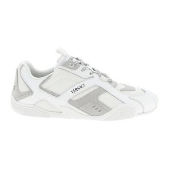 Versace Homme, Chaussures, Blanc, Taille: 42 EU Calfskin Suede Technical Baskets