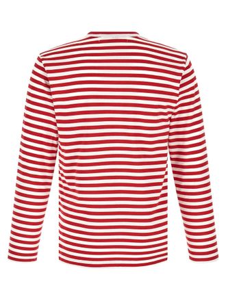 Comme Des Gar&ccedil;ons Red and White Striped T-Shirt - Red