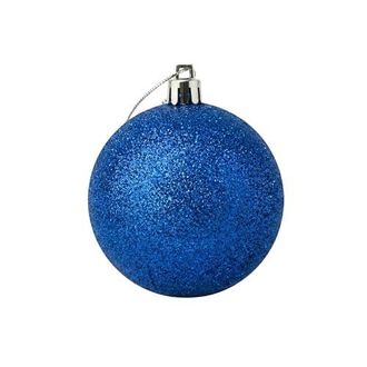 Shatchi 20 cm gro&szlig;e, dunkelblaue Weihnachtskugel, PVC, bruchsicher, glitzernde Oberfl&auml;che, Festliche Weihnachtsbaum-H&auml;ngedekoration, rundes Ornament f&uuml;r Urlau