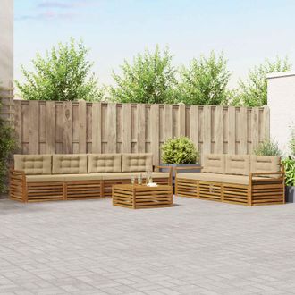 vidaXL Vidaxl Set Di Divani Da Esterno 8 Pz Naturale E Beige