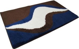 Sanwood Badteppich Linda braun-blau 60x100cm