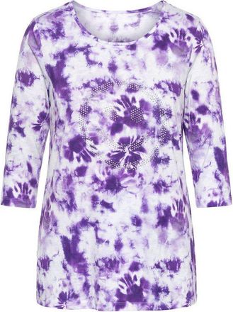 Angel Of Style T-Shirt T-Shirt Komfort Fit Batikmuster Glitzer-Smiley