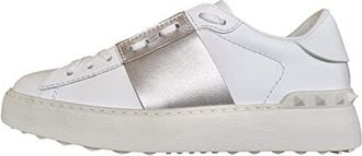 Valentino Garavani Chaussures Sneakers Open Rockstud Blanc et Argent XY2S0830FLR857, Blanc, 43.5 EU
