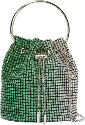 Silvian Heach Femme, Sacs, Vert, Taille: ONE Size Sac seau avec strass et poign&eacute;e