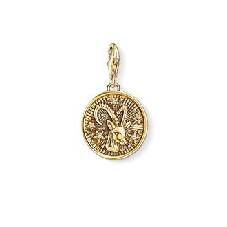 Thomas Sabo Femmes Hommes-Charm-Pendentif Signe Zodiacal Capricorne Charm Club Argent Sterling 925 plaqué or jaune 18 carats 1661-414-39