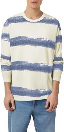 Generic Pull à col rond pour homme - Col rond rayé à manches longues - T-shirt punk américain - Chemise ample - Tenue de couple - Sweat-shirt dhiver, bleu, XX