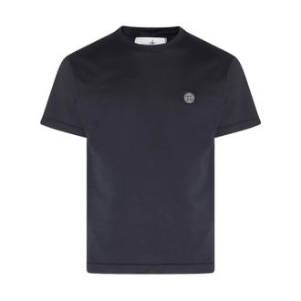 Stone Island Homme, Tops, Bleu, Taille: XL T-shirt Logo