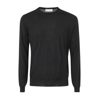 FILIPPO DE LAURENTIIS Schwarzer Merino Rundhalspullover - - Knitwear - Herren - Schwarzk - 2XL