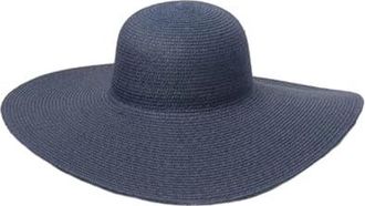 Generic Chapeau dété pour homme - Couleur unie - Strass - 14 cm - Chapeau de soleil surdimensionné - Chapeau de plage pour femme - Chapeau de voyage pliable e