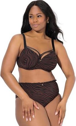 Ulla Popken Femme Truyou Bügel-BH, Softschalen, Animal, Cup B-f Bra, Chocolat, 120F EU