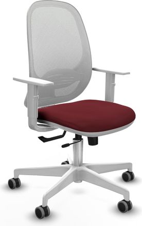 Piqueras y Crespo Cilanco Verwaltungsstuhl mit wei&szlig;en Armlehnen, h&ouml;henverstellbare Lendenwirbelst&uuml;tze, ausgestattet mit Syncro/Traslack und Schneideschaum, Wei&szlig;/Granatr
