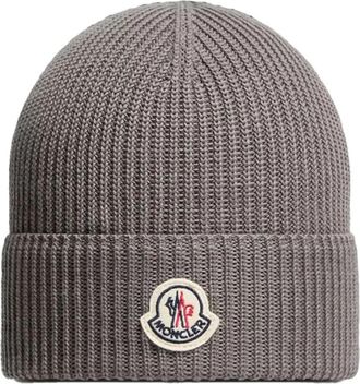 Moncler Logo Baumwollm&uuml;tze - - Accessories - Herren - Grau - ONE SIZE