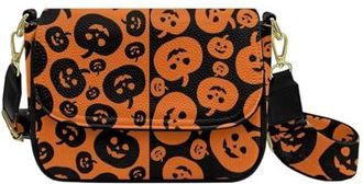 Hugs Idea Sac à bandoulière dHalloween pour femme Hobo Sac à main en cuir, Citrouille dHalloween., Taille unique