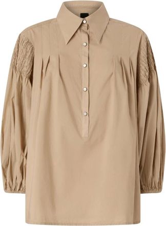 Pinko Pinko, Femme, Blouses et Chemises, Beige, Taille: 36 FR Bouquet Smocked Blouse