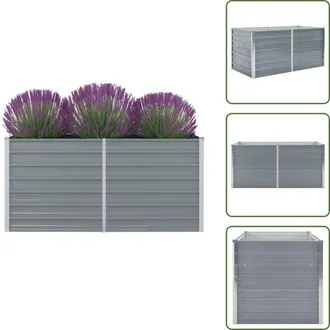vidaXL Vidaxl - Jardini&egrave;re 160 x 80 x 77 cm Gris Acier galvanis&eacute; - Jardinier Rectangular - Jardini&egrave;re Ext&eacute;rieure - Pot De Fleurs Grand Format - Jardini&egrave;re