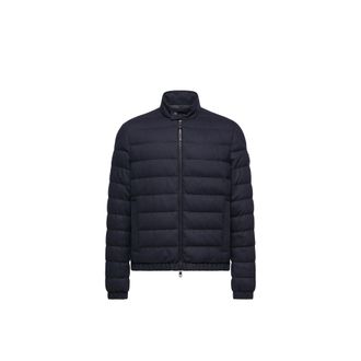 Moncler Moncler Doudoune Courte Luray En Cachemire M&eacute;lang&eacute;, Homme, Bleu, Taille: 0