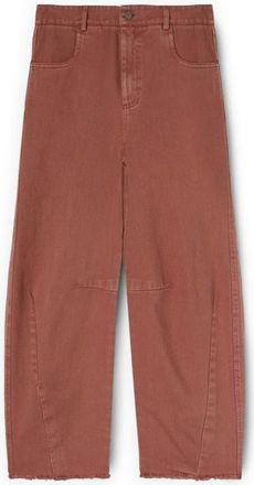 Motivi Femme, Jeans, Brun, Taille: 42 FR Pantalon Balloon en Drill de Coton